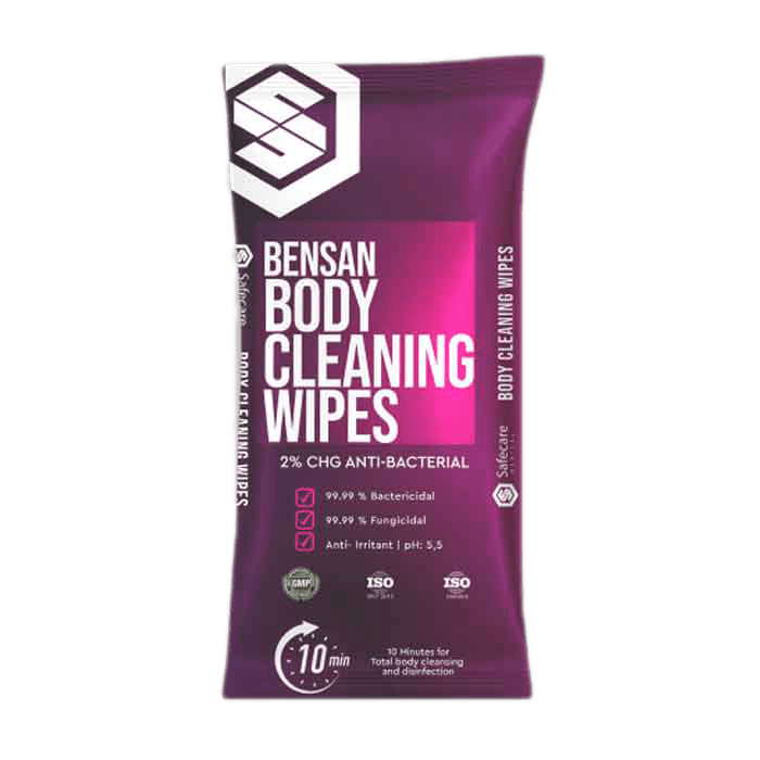 Bensan 2% CHG Antibacterial Body Cleaning Wipes - Disinfection